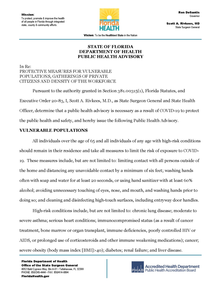 State Of Florida Public Health Advisory - 90.7 WKGC Public Media