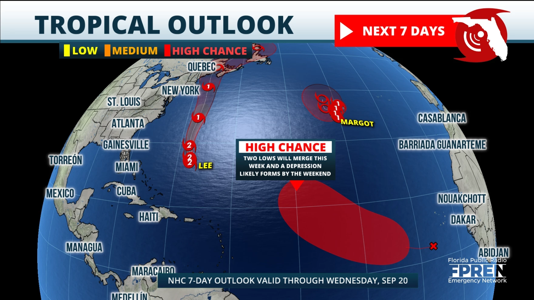 Margot Remains at Sea as a ‘Fish Storm’ Among Lee and Invest 97L - 90.7 ...